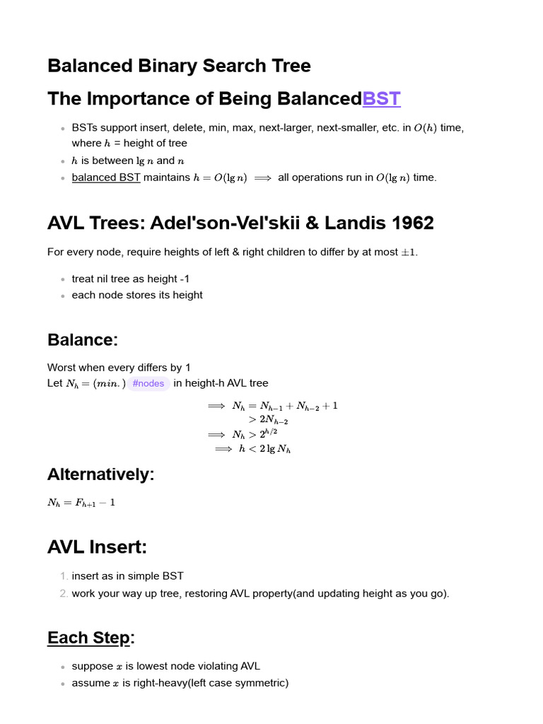Balanced Binary Search Tree | PDF Balanced Binary Search Tree | PDF
