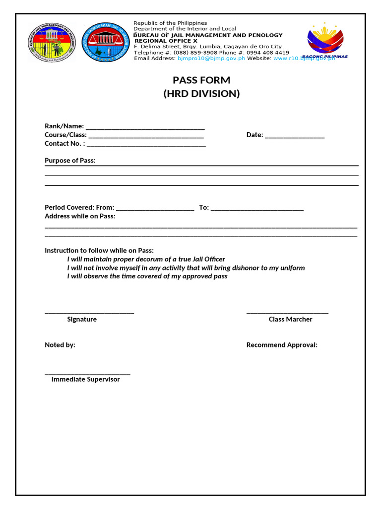 Pass Form | PDF