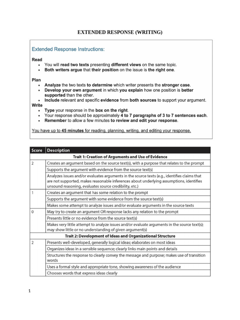 Extended Response | PDF