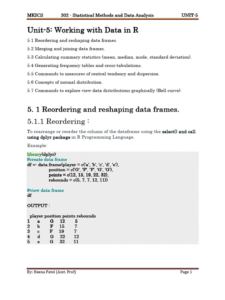 R Unit5 | PDF