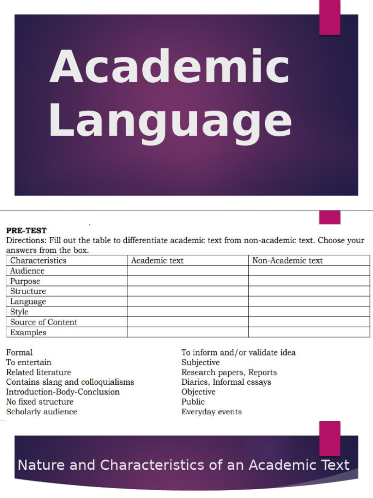Academic Language | PDF