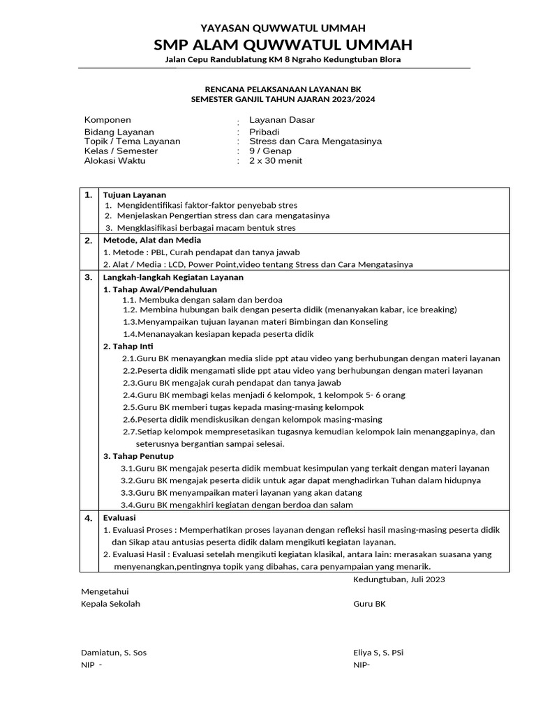 RPL STRESS DAN CARA MENGATASINYA (Genap) | PDF