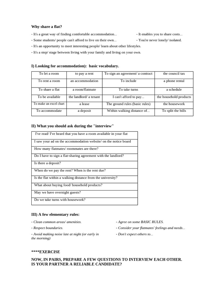Flat-Sharing Vocabulary | PDF