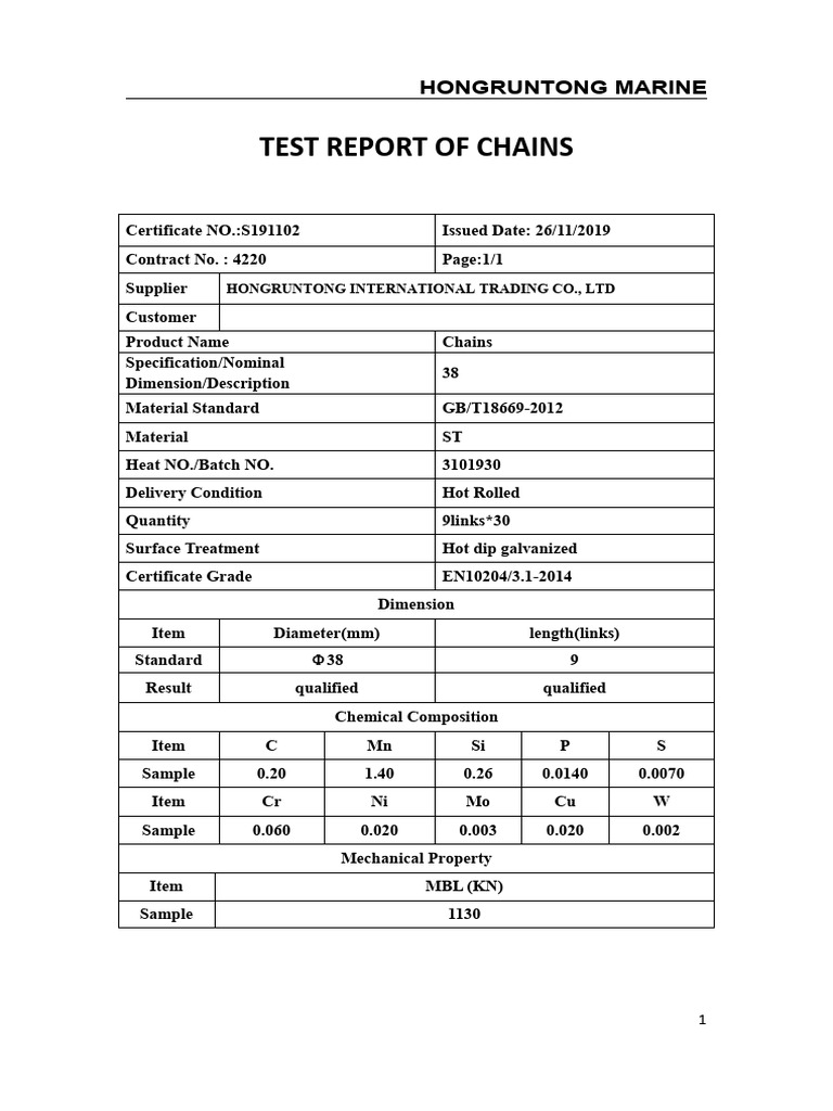 Chains Certificate | PDF