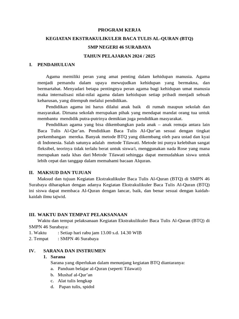 RPP BTQ SMP 46 20242025 | PDF