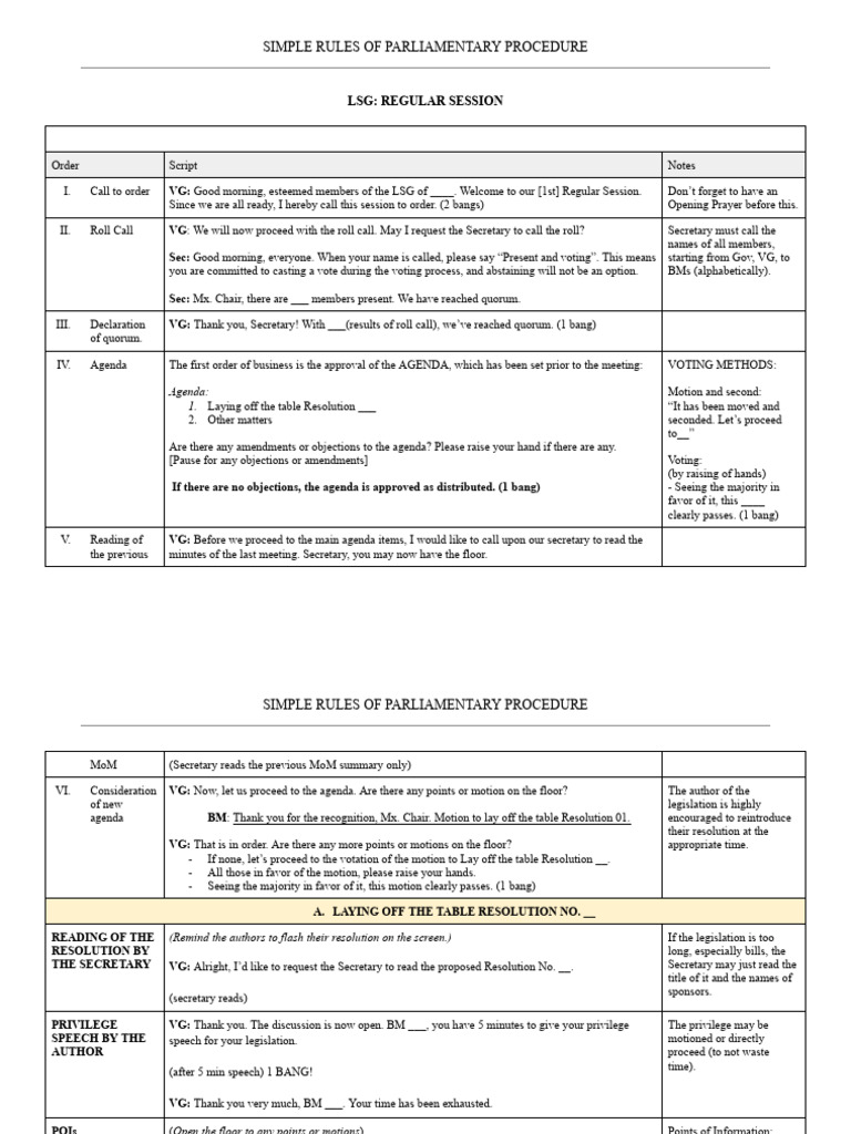LSG Simple Parlia Script | PDF