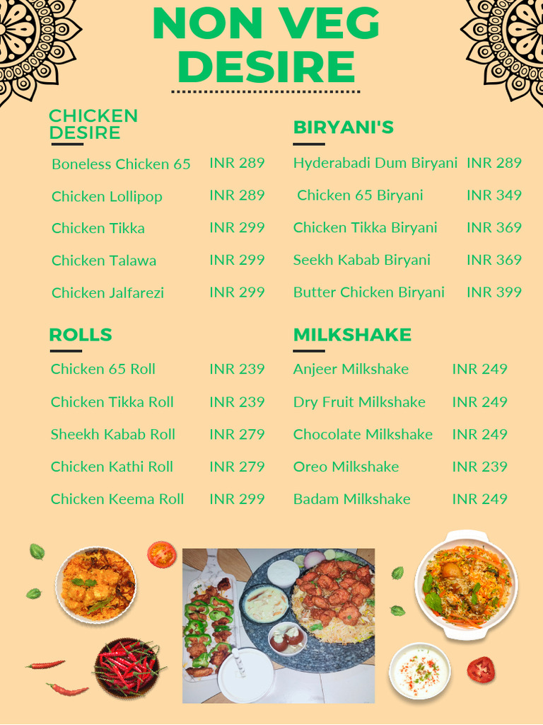 Beige Indian Restaurant Menu | PDF