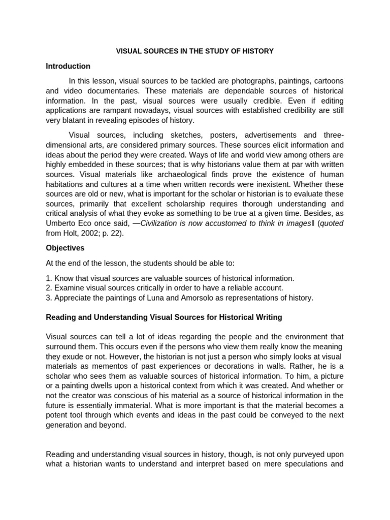 m7. Visual Sources in The Study of History | PDF