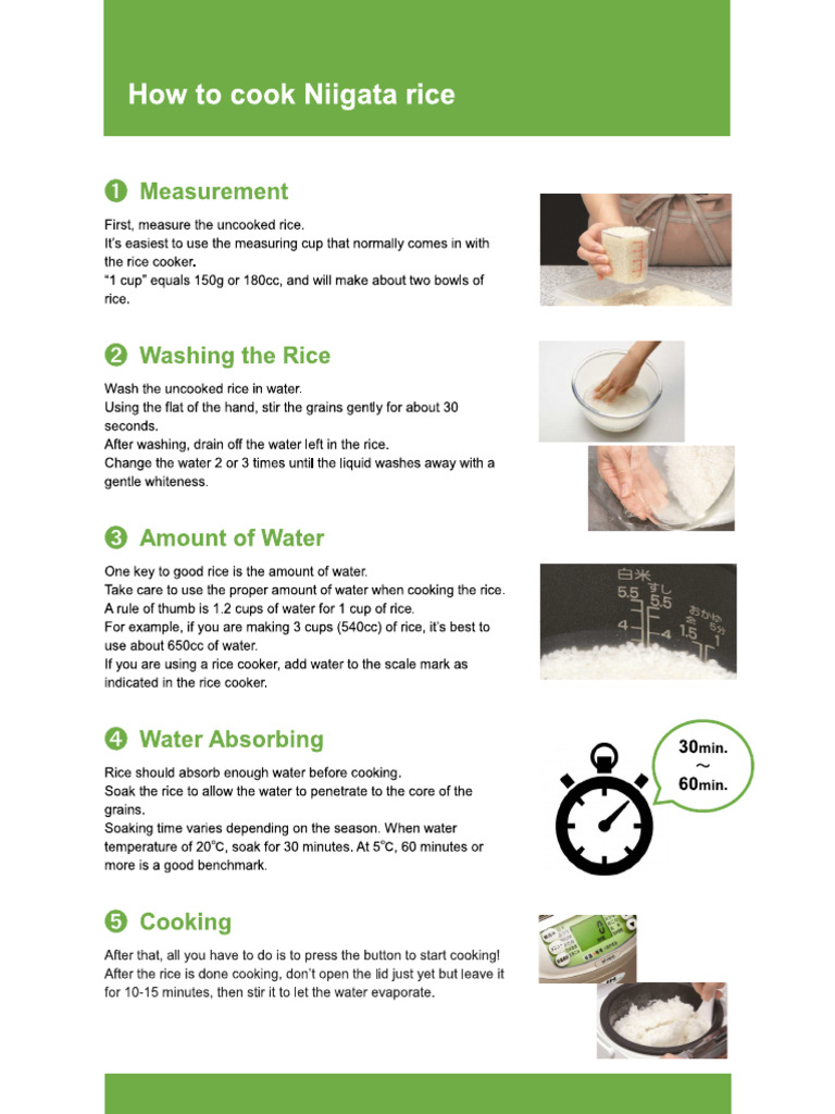How To Cook Niigata Rice | PDF