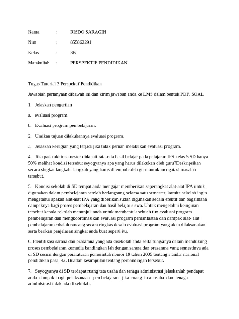 TT3 Perpektif (Risdo Saragih 855862291) | PDF