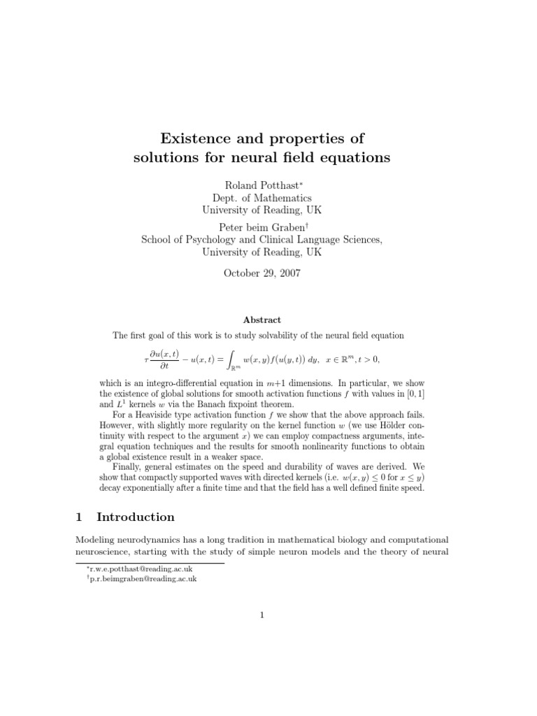 Roland Potthast and Peter Beim Graben - Existence and Properties of ...