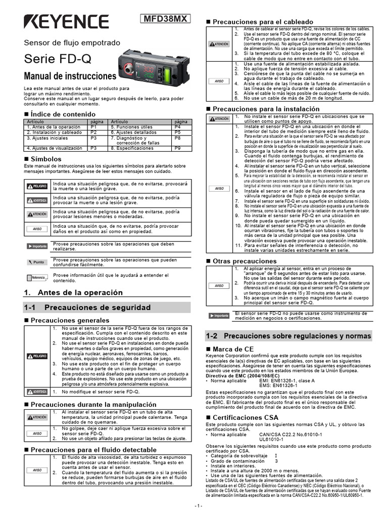 KEYENCE Serie FD-Q | PDF | Sensor | Fuente de alimentación