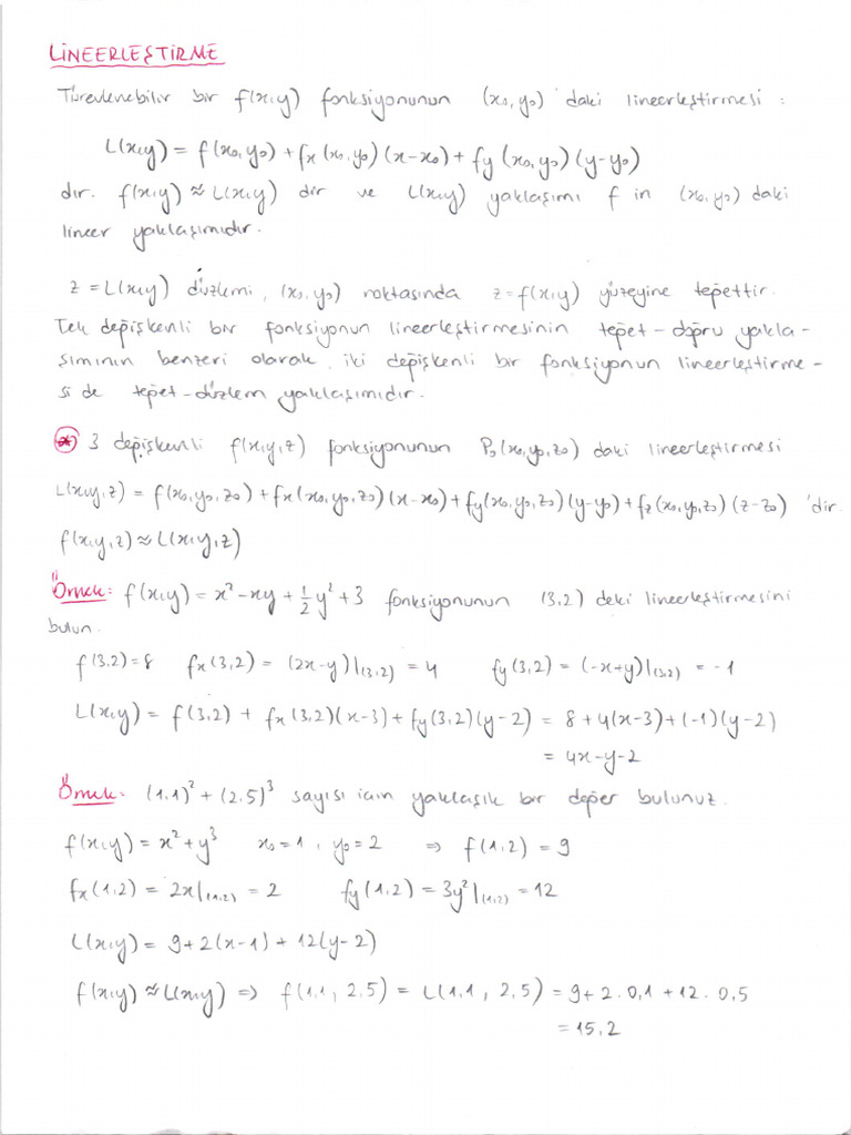 MAT2 Lineerleştirme Diferansiyel13 | PDF