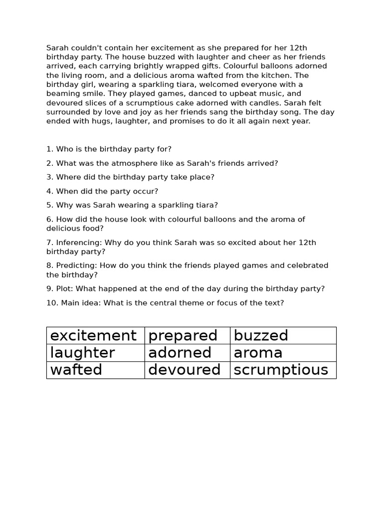 Birthday with questions and flashcards | PDF