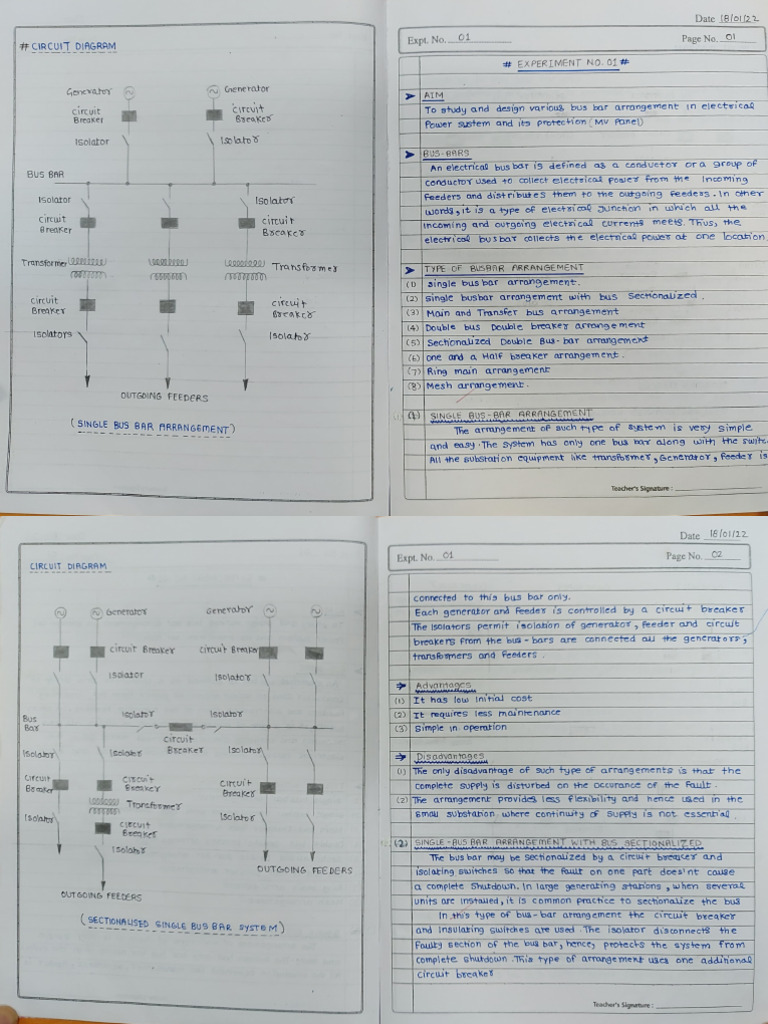 Exp-1 Study & Design of Various Bus Bar Protection | PDF