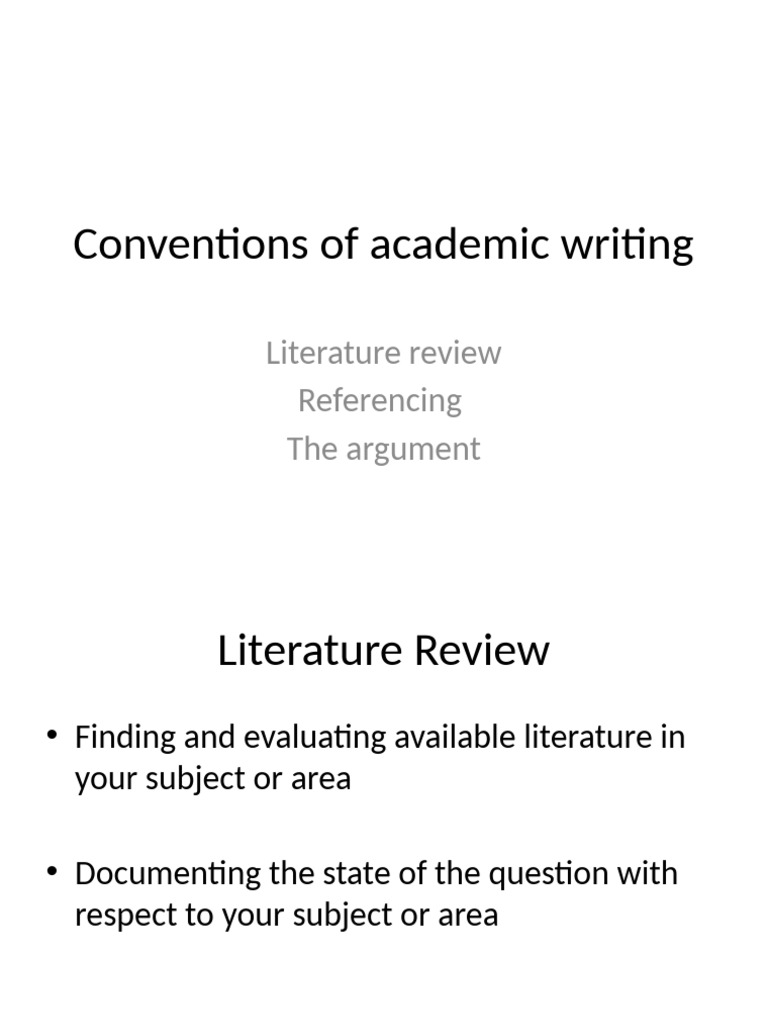 Conventions of Academic Writing | PDF