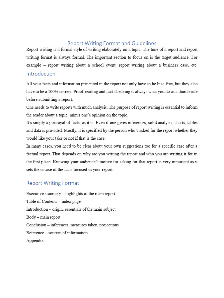 Report Writing Format and Guidelines For OTHM 4 | PDF