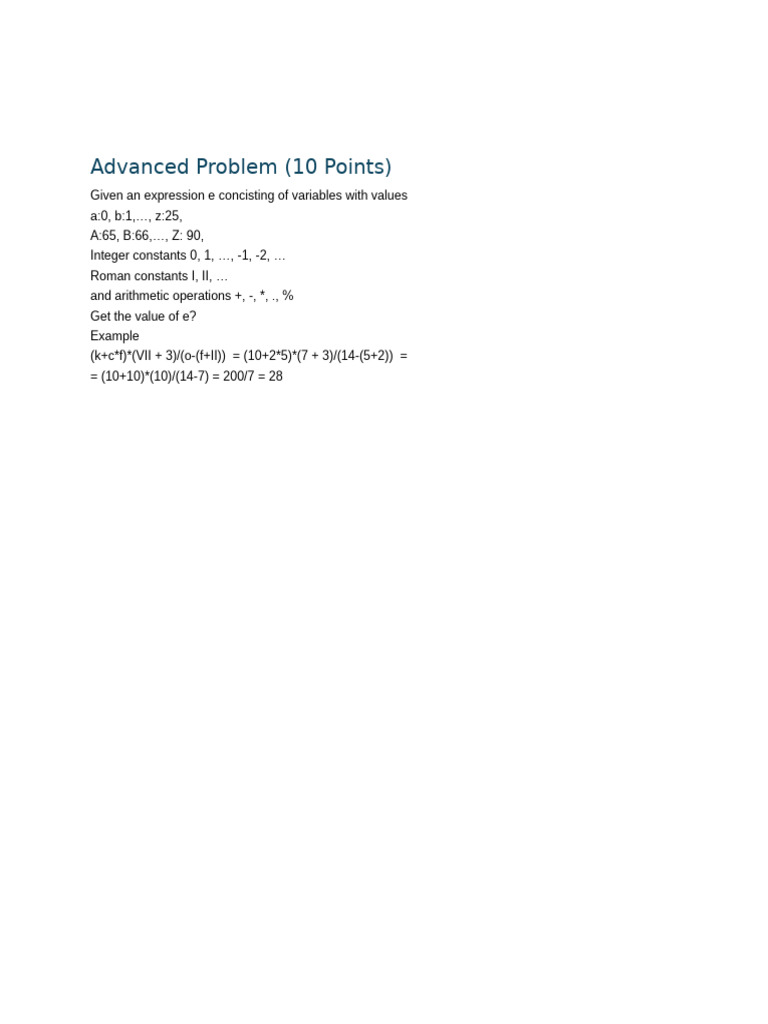 Advanced Problem | PDF