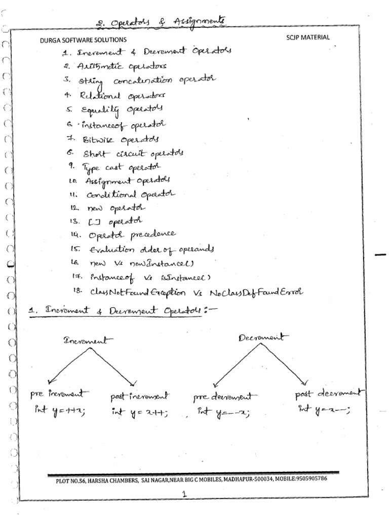 02 Operators&Assignments | PDF