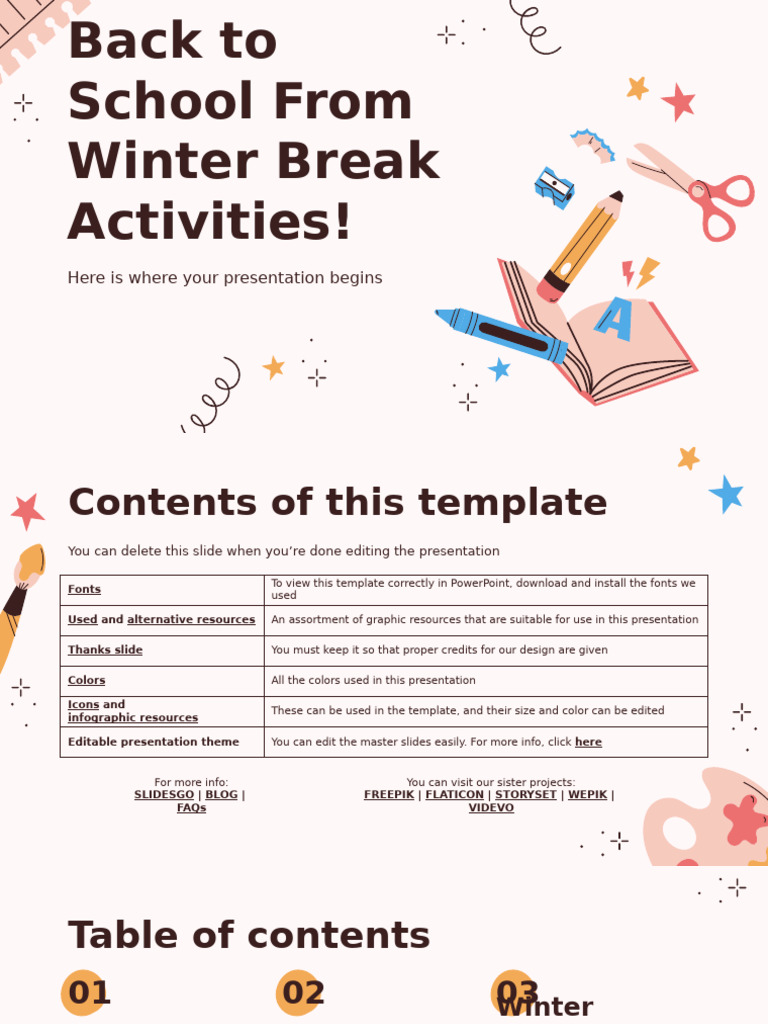 Back To School From Winter Break Activities | PDF