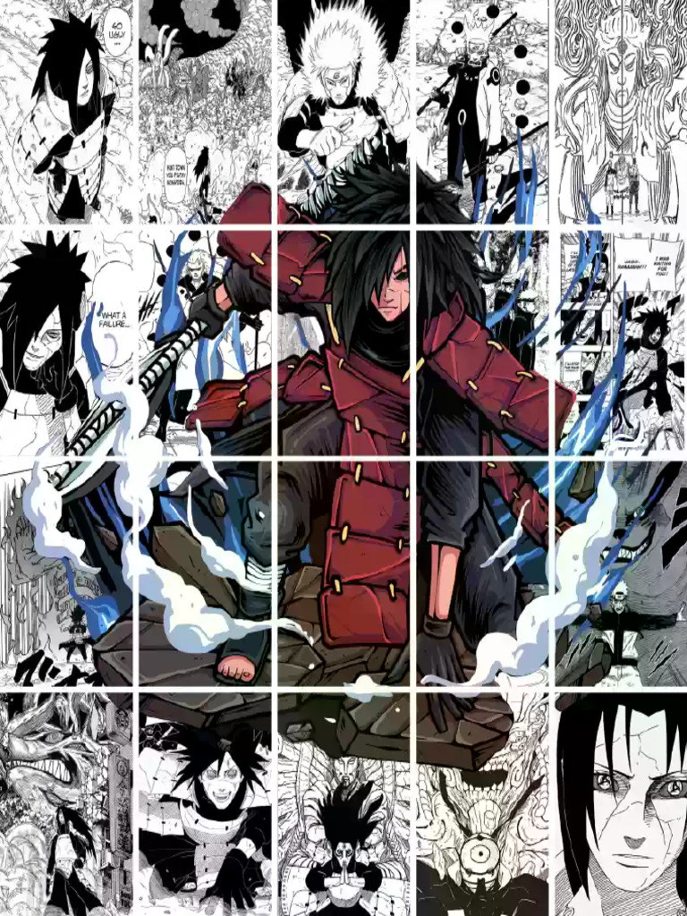 Small Uchiha Madara Manga Collage Kit Unleash The Power of 20 Original ...