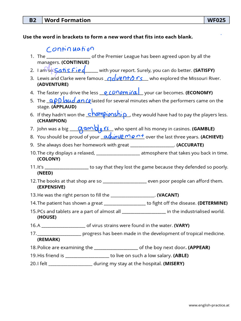 wf025 Word Formation | PDF