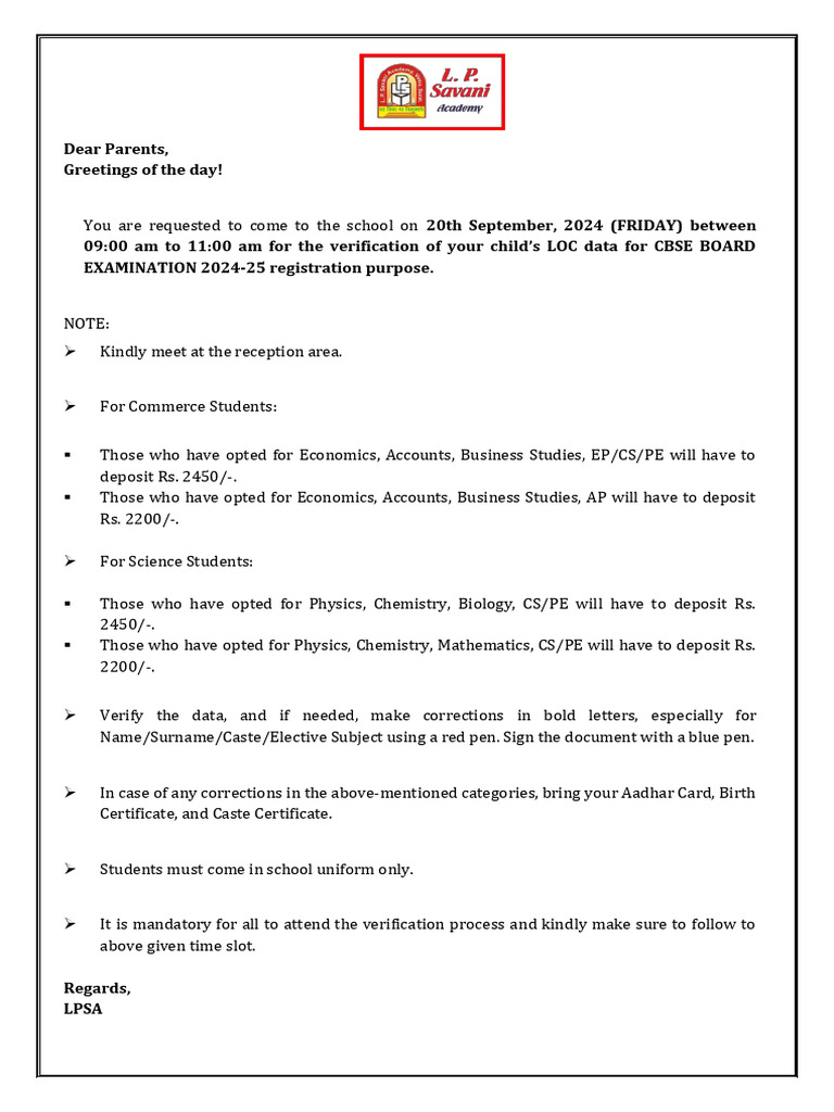 Loc Cbse Board Examination 12 | PDF