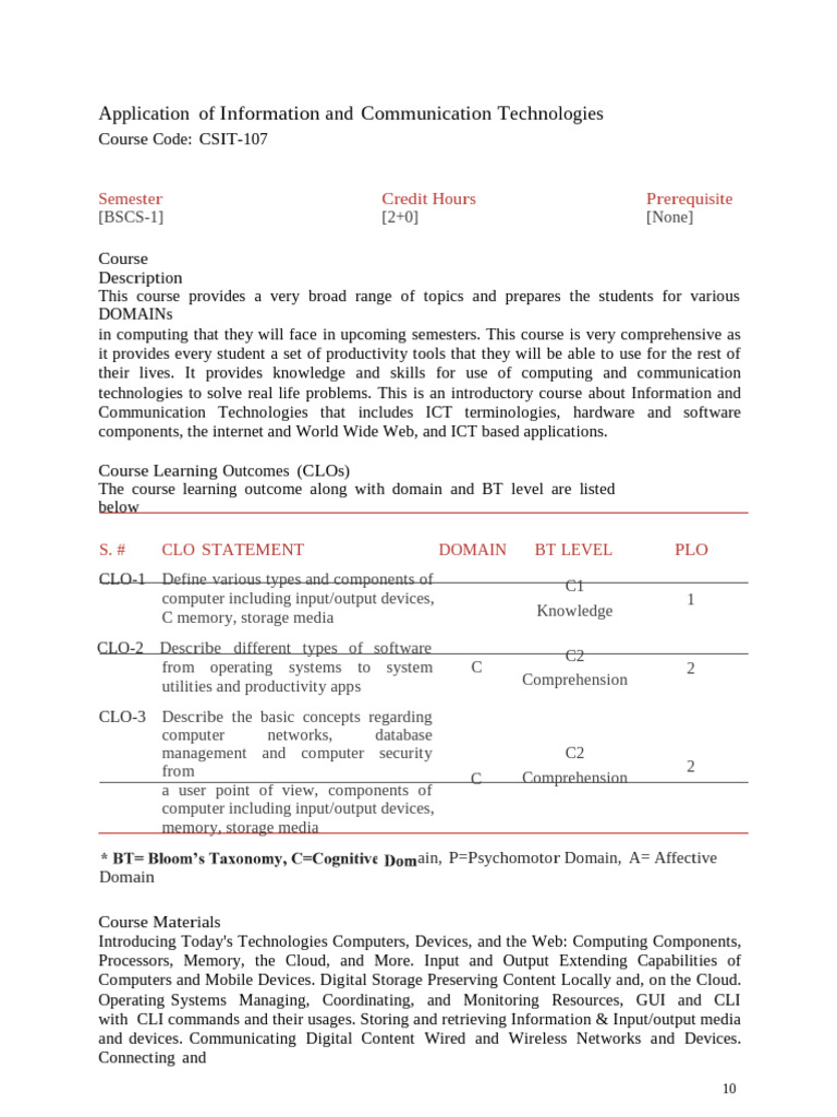 Outline CS-AICT | PDF