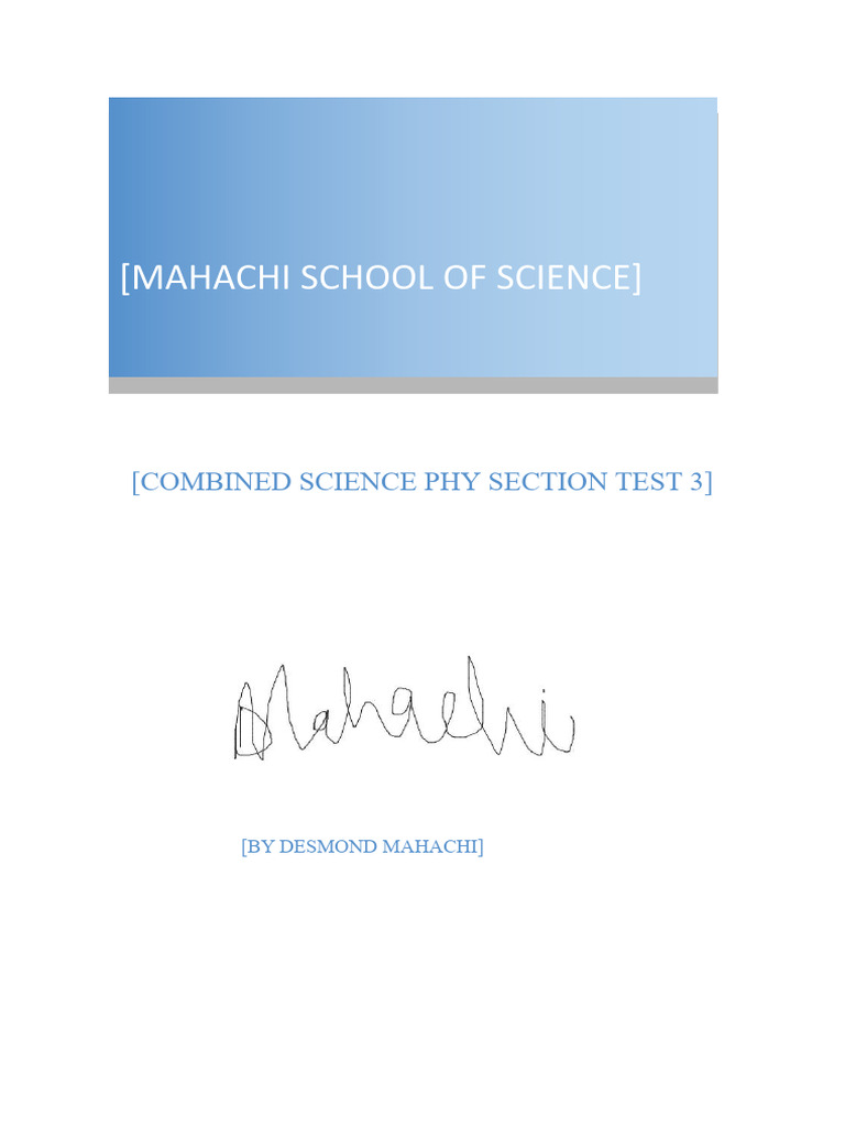 Combined Science Test | PDF