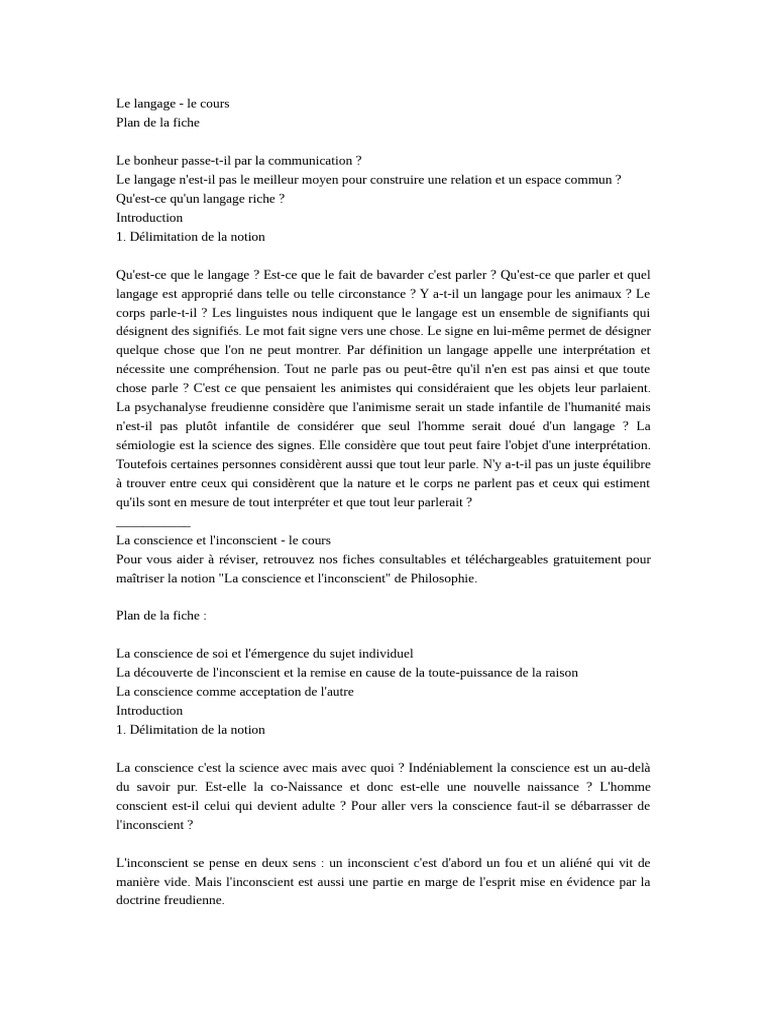 Sur Le Langage | PDF