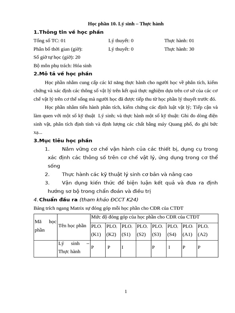 10. Lý sinh - TH | PDF