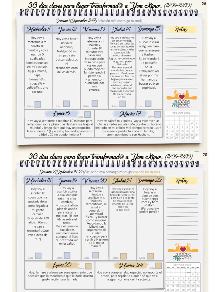 30 Días Claves, Calendario Diario para Imprimir | PDF