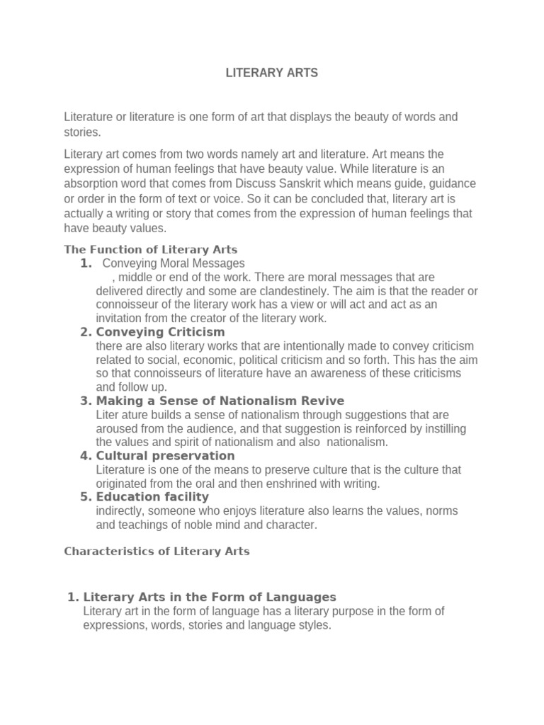 Literary Arts | PDF