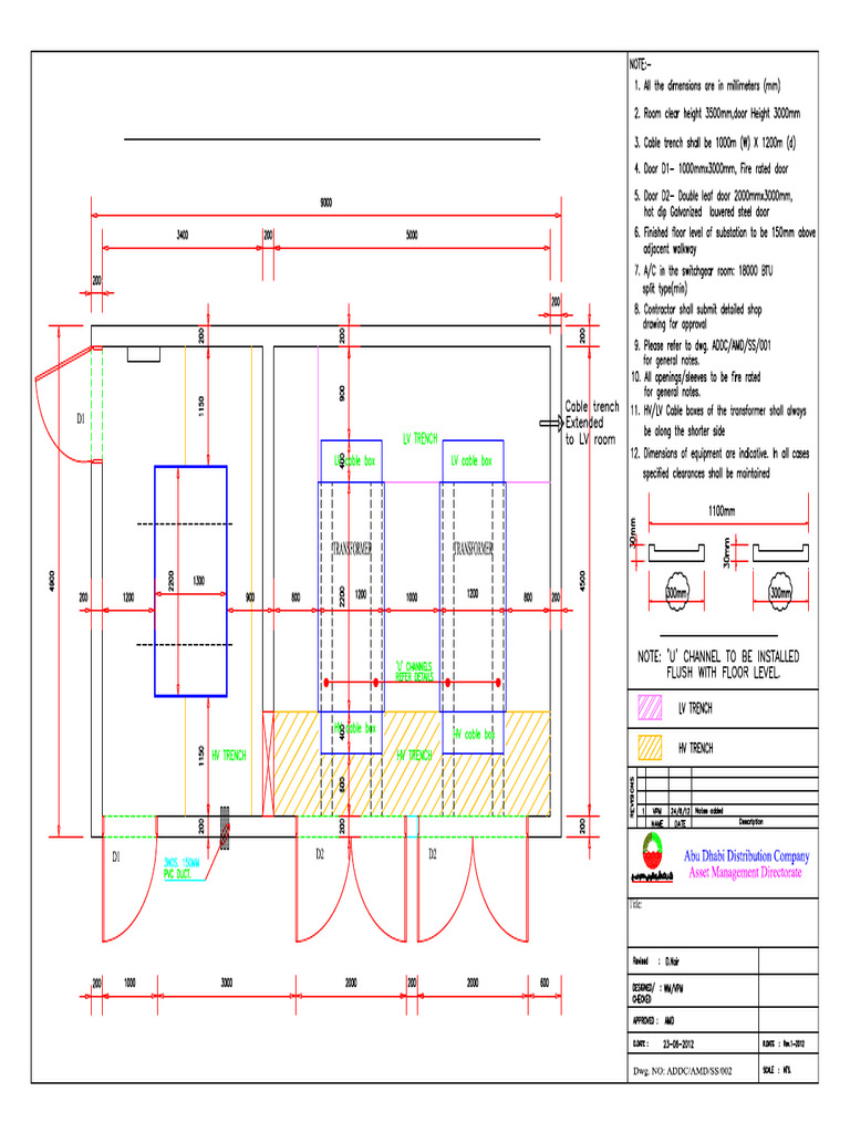 ADDC-AMD-SS-002 11kV Customer SS Two Transf - Model | PDF