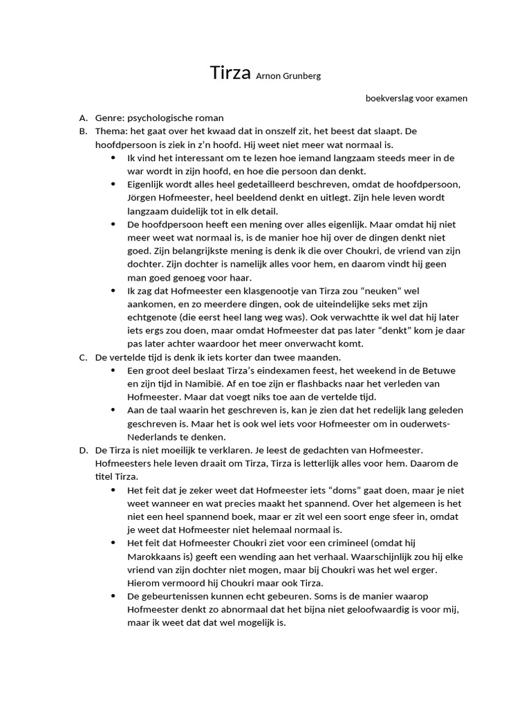 Tirza Boekverslag | PDF