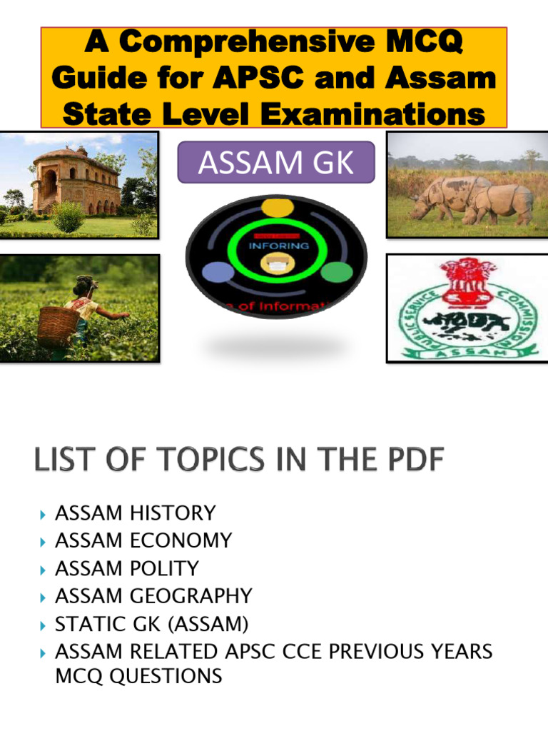 A Comprehensive MCQ Guide for APSC and Assam | PDF
