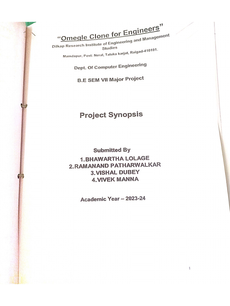 Synopsis Format | PDF