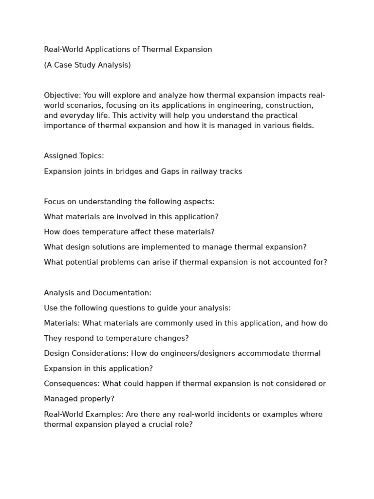 Real Worl Thermal Expansion Applications | PDF | Art