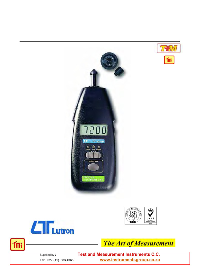 Lutron Contact Tachometer DT-2235B | PDF