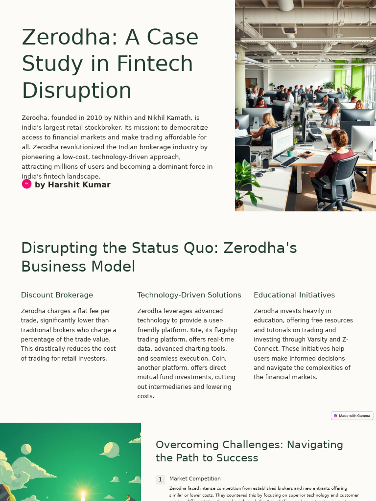 Zerodha A Case Study in Fintech Disruption | PDF