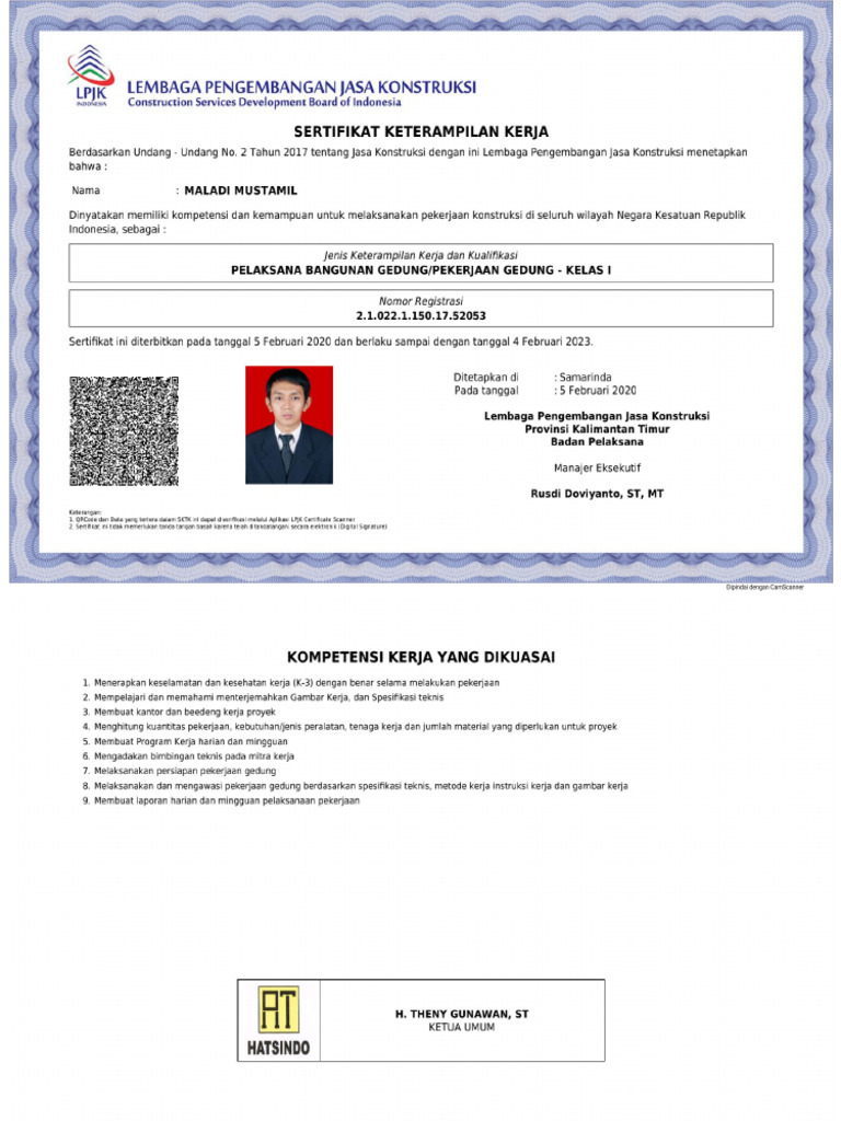 SKT - TS 022 - Gedung - Maladi | PDF