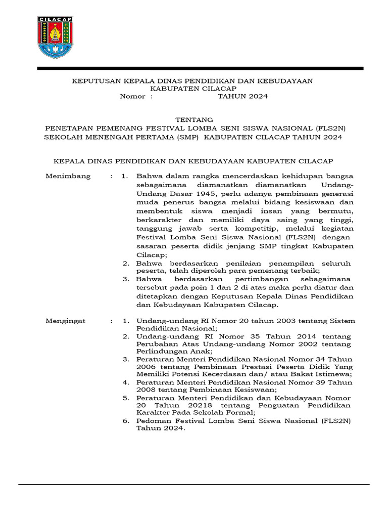 2024 SK Pemenang FLS2N SMP Utk Sharee | PDF