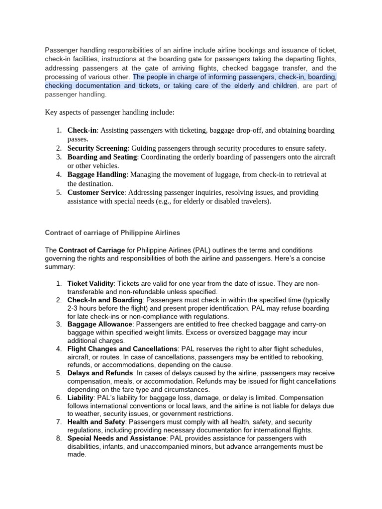 Passenger Handling | PDF