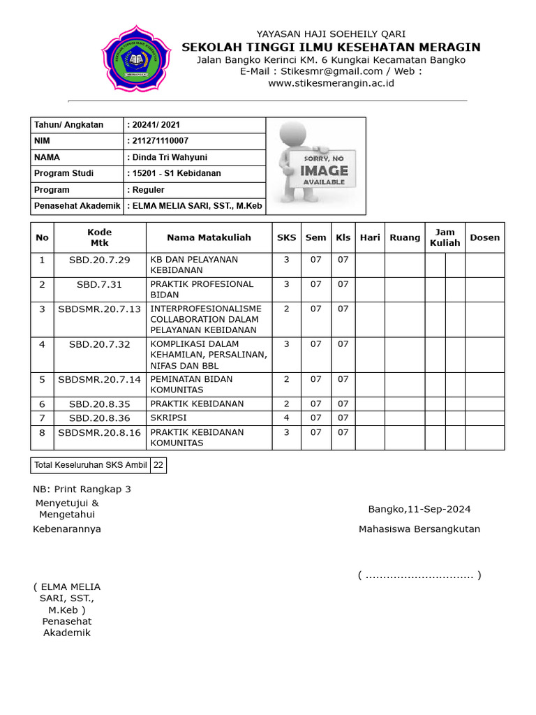 KRS Dinda Semester 7 | PDF