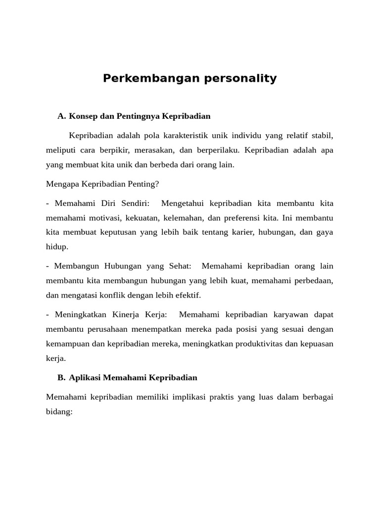 TUGAS PERSONALITY | PDF