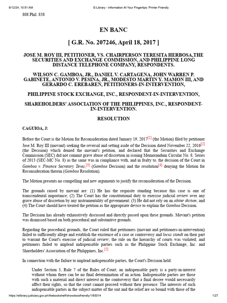 Roy III v. Herbosa | PDF