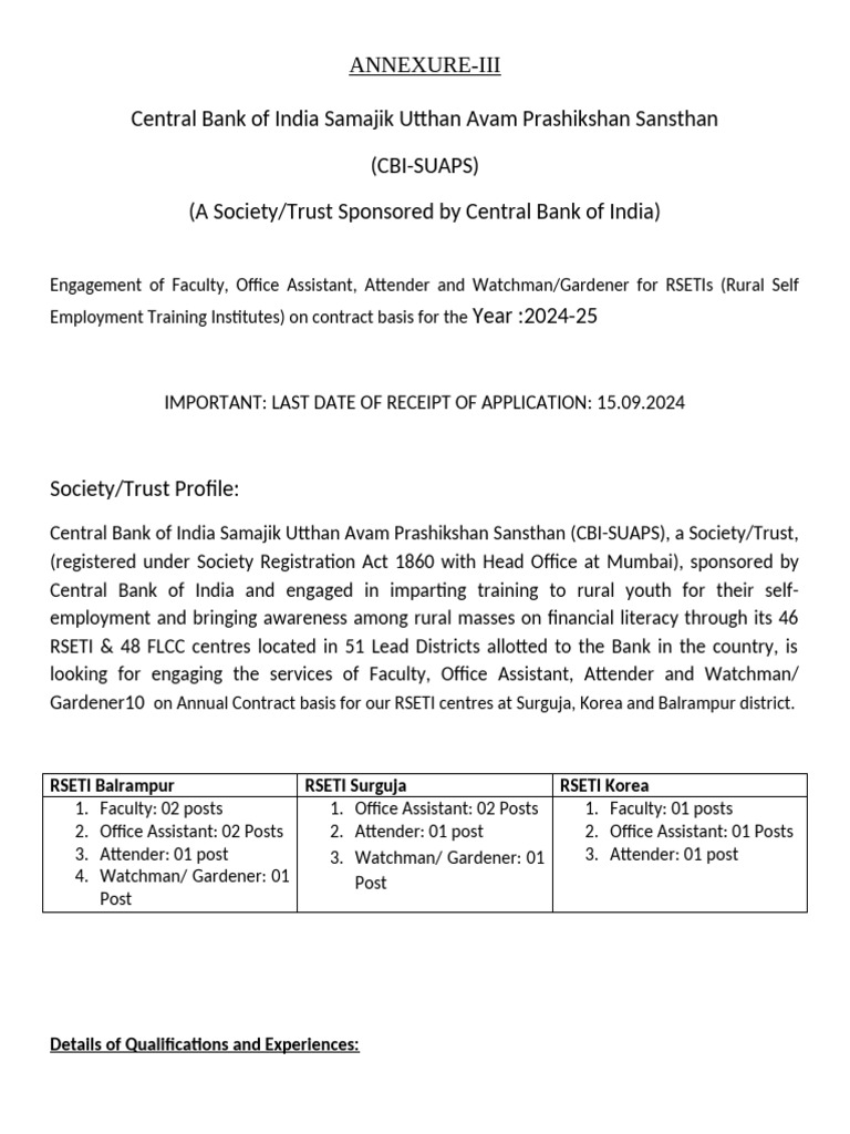 Advertisement For Rseti Webmaster 03.09.2024 | PDF