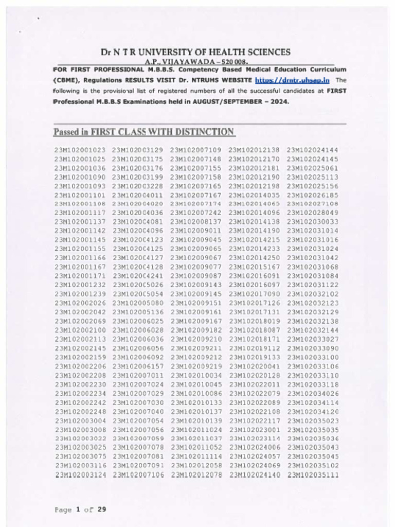 MBBS - NS - First Year - AUG - 2024 | PDF