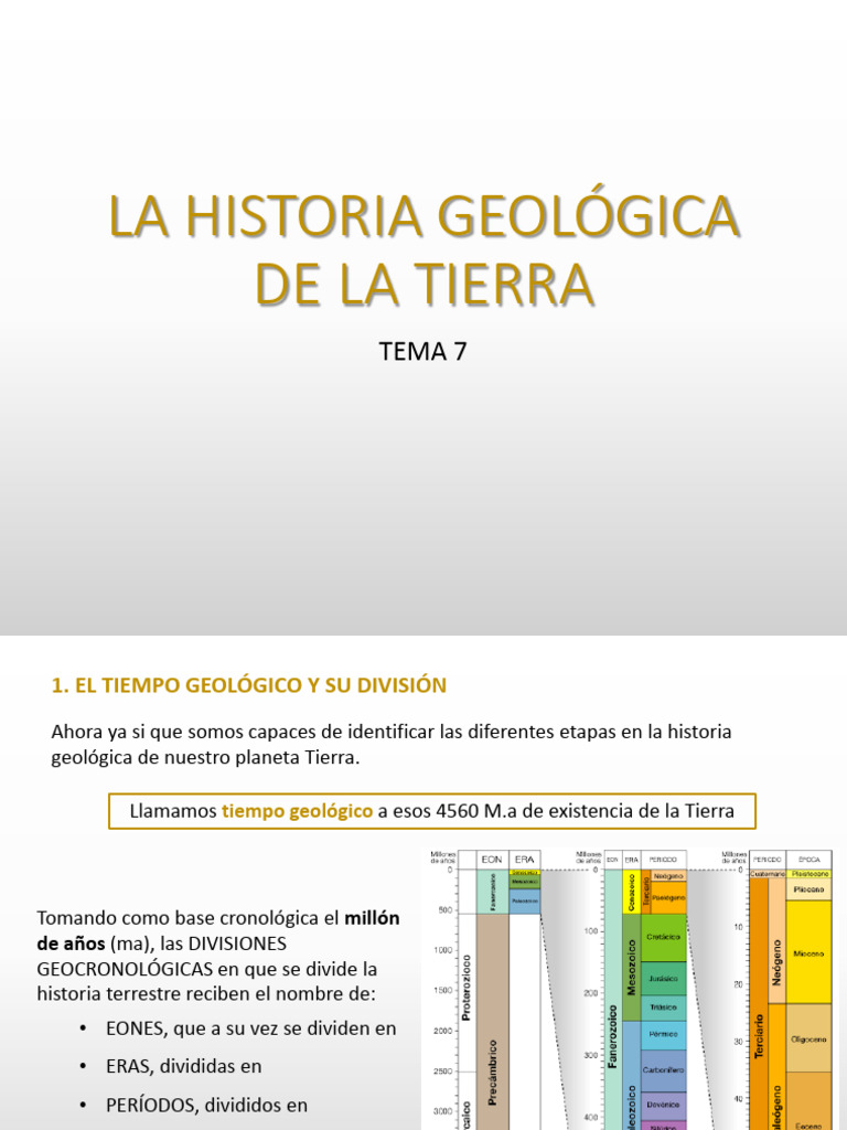 Tema 7 II LA HISTORIA GEOLÓGICA DE LA TIERRA | PDF