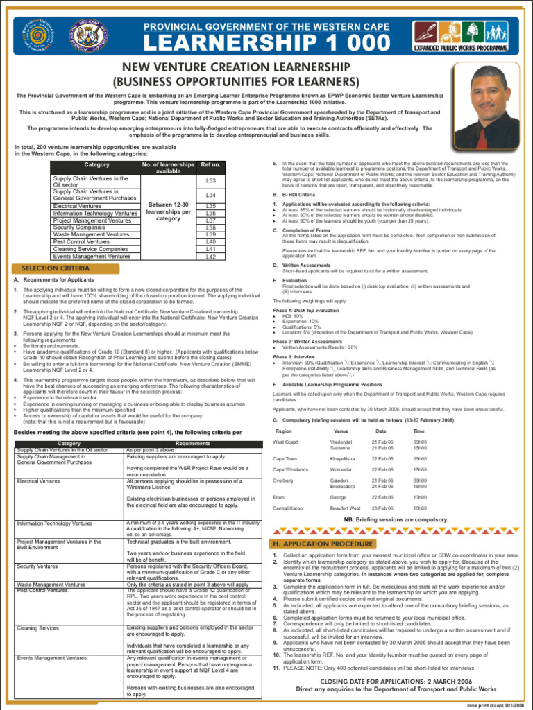 New Venture Learnership Info | PDF